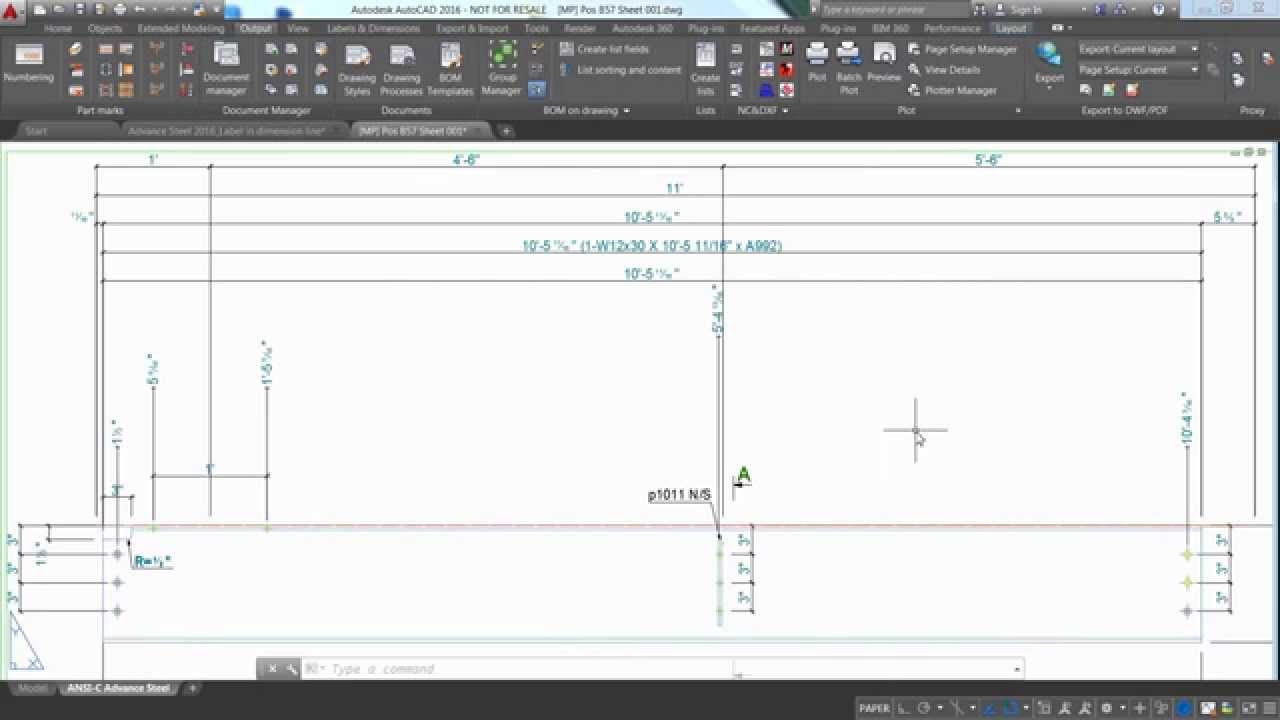 Labels in dimension lines - YouTube