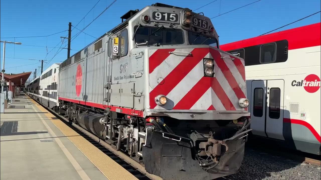 Caltrain 308 departing from San Jose with JPBX 915. - YouTube