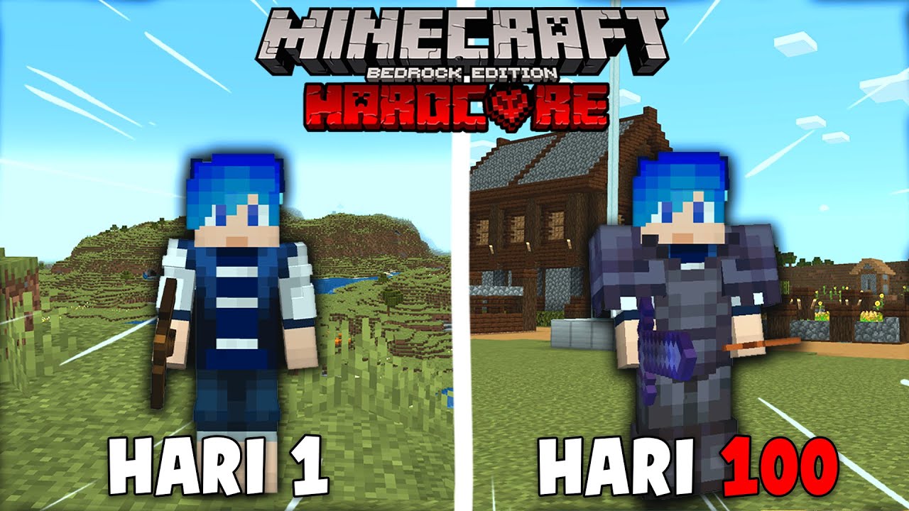 100 Hari Minecraft Hardcore BEDROCK EDITION - YouTube