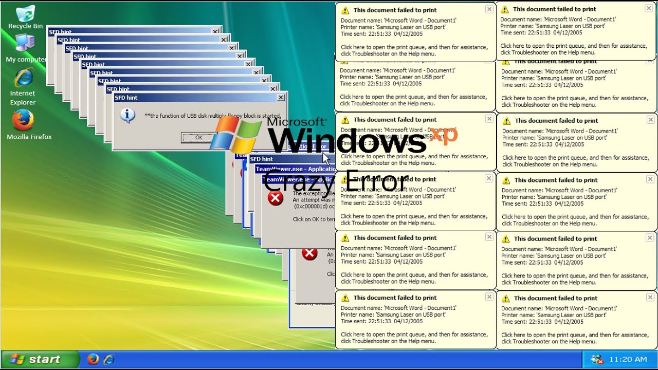 Windows XP Crazy Error - YouTube