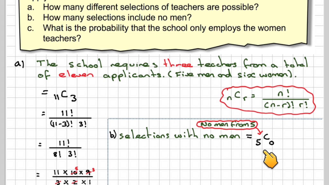 Probability using combinations - YouTube