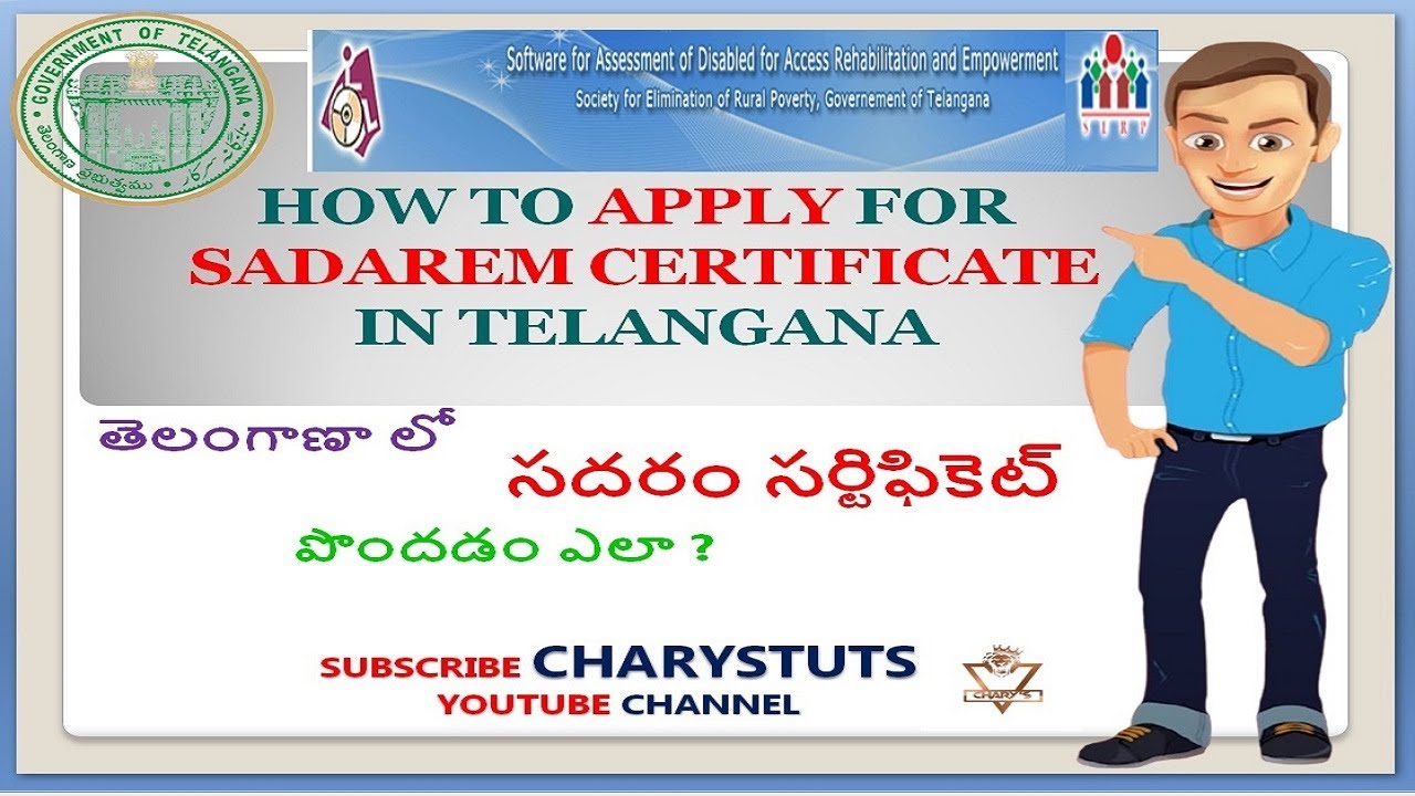 HOW TO APPLY FOR SADAREM CERTIFICATE IN TELANGANA #charystuts # ...