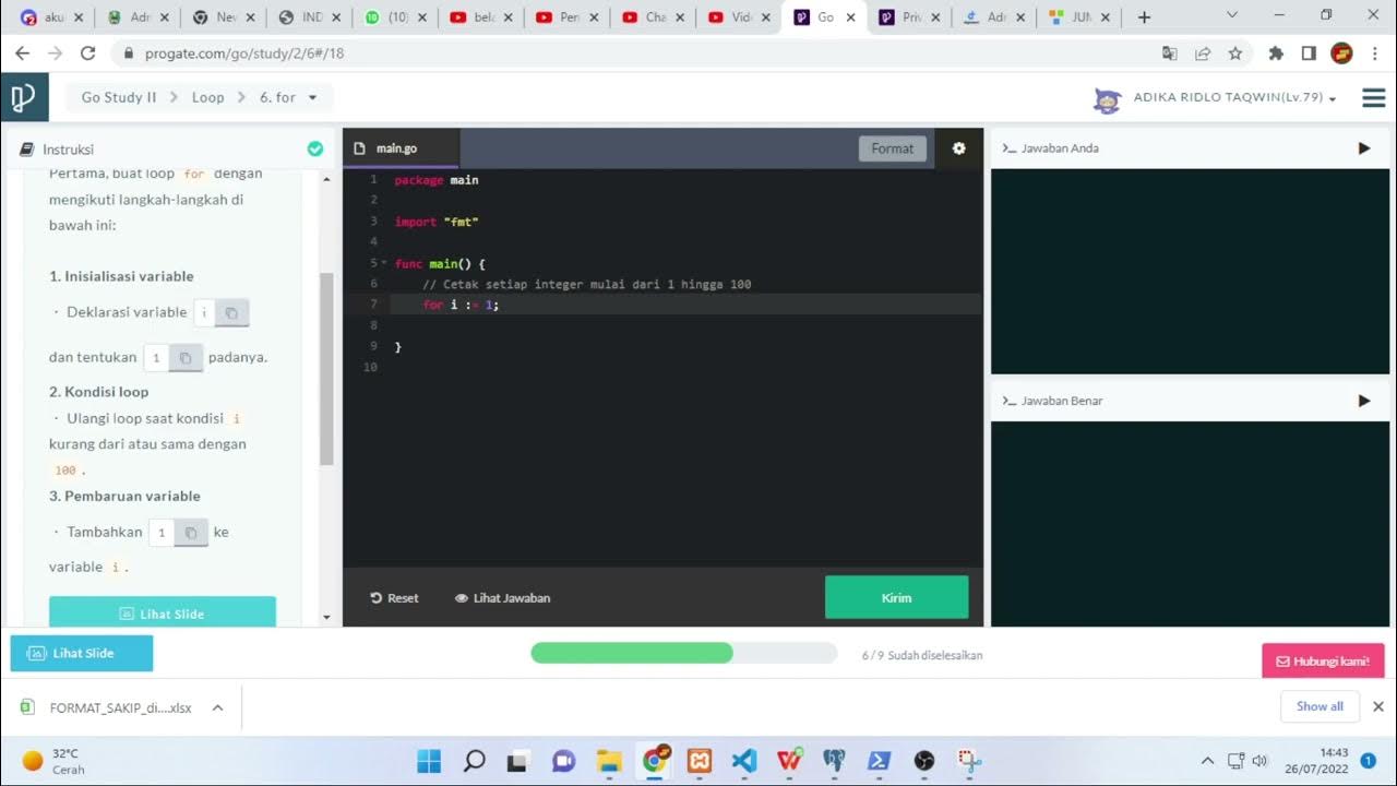 #golang 7 - Penggunaan Loop/Perulangan di Bahasa Golang Lv. 11 Progate ...