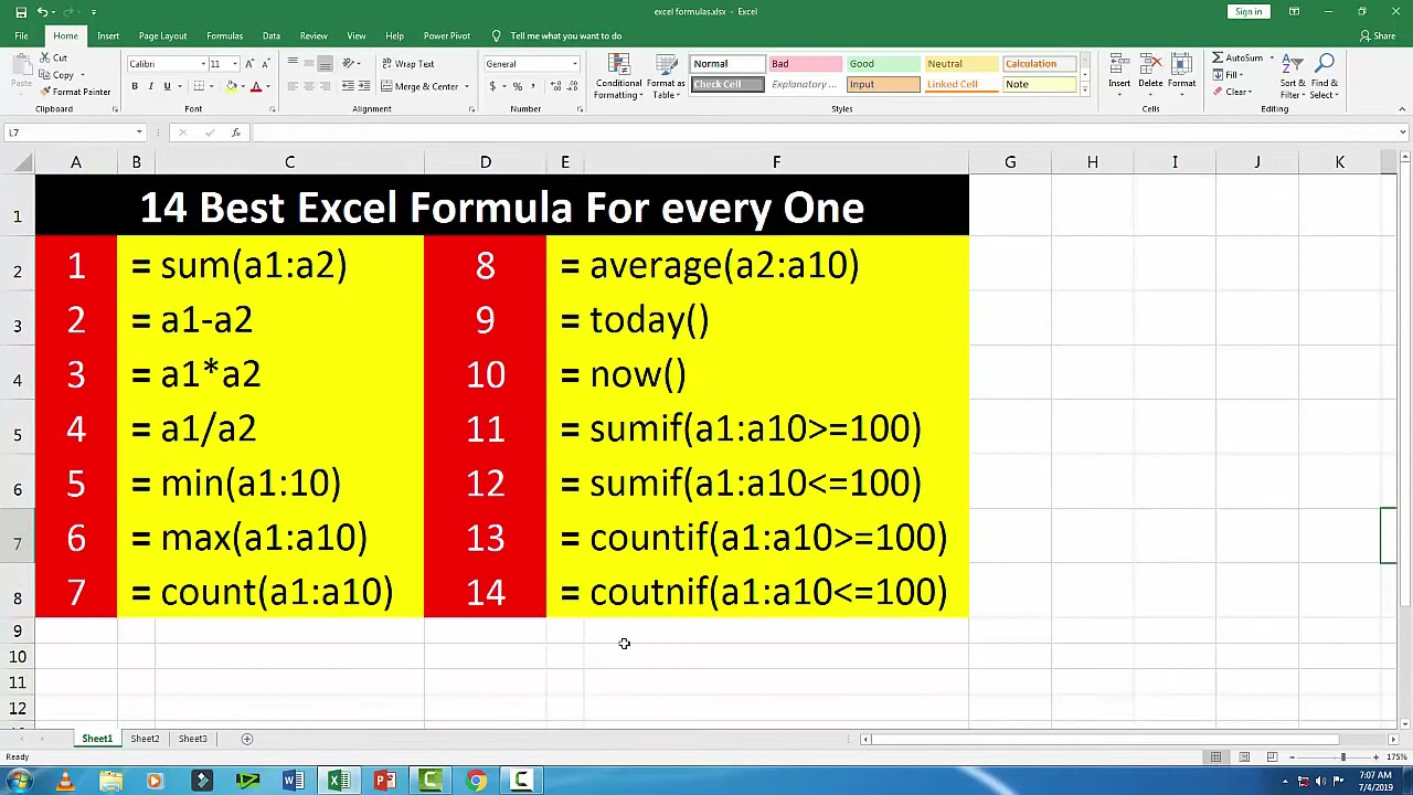 MS Excel 14 Best Formulas With Example In Urdu Excel Formulas For MS Excel 14 Best Formulas With Example In Urdu Excel Formulas For