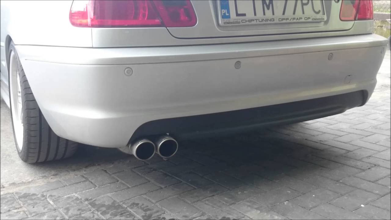 BMW e46 330ci shots in the silencer - YouTube