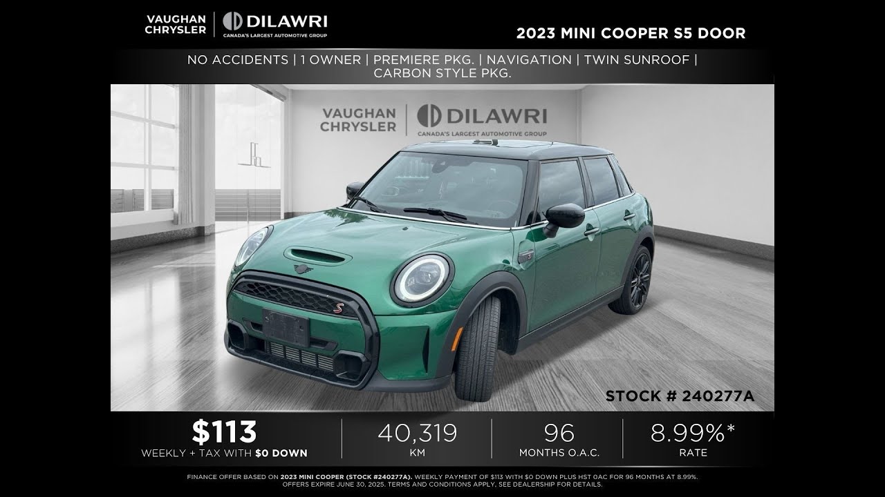 2023 MINI Cooper S 5 Door | Vaughan Chrysler Stock #240277A - YouTube