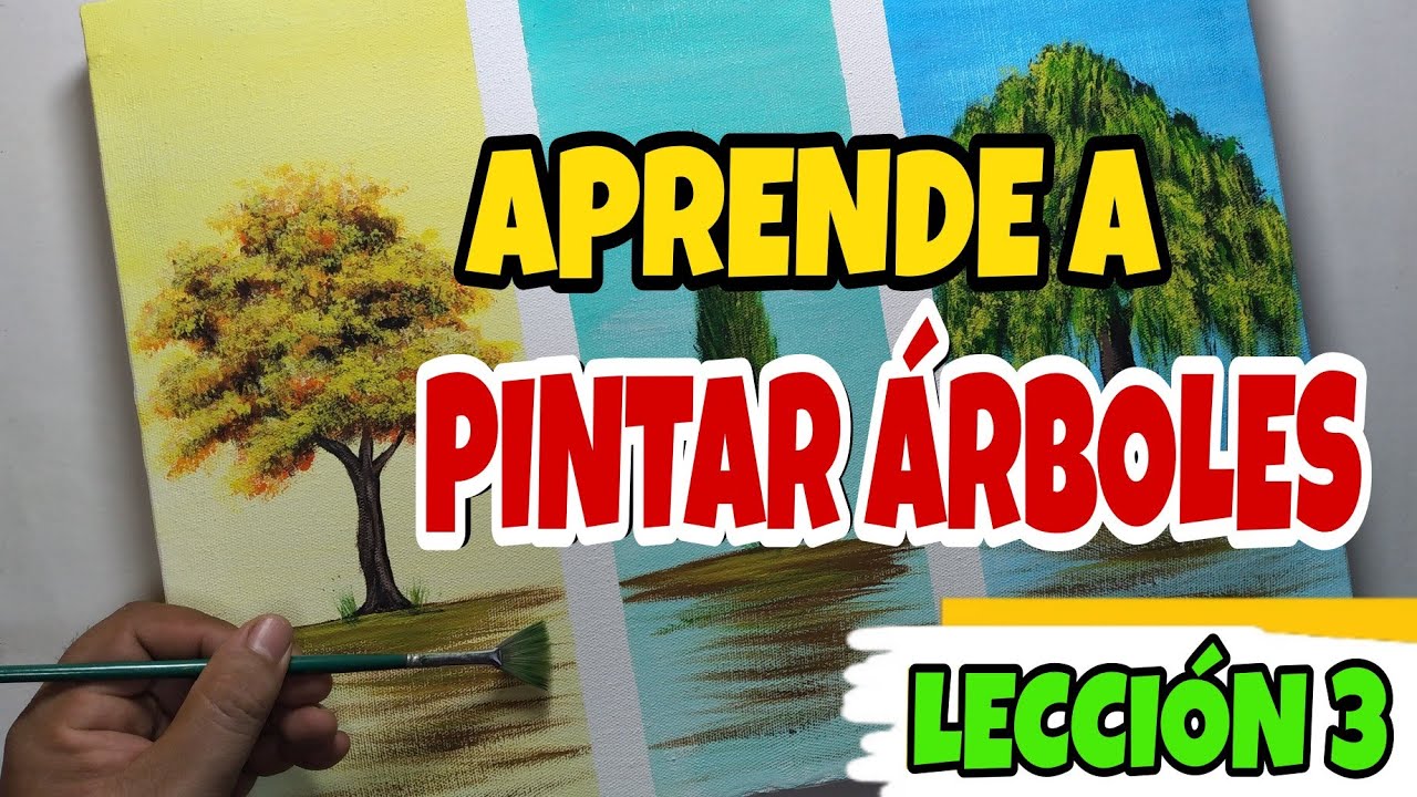 Mi SECRETO Para Pintar ÁRBOLES Fácil y Rápido / LECCIÓN No. 3 / Pintura ...