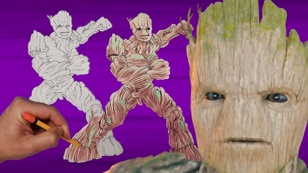 5 Steps to Draw | GROOT | Easy Step-by-Step Drawing process - YouTube
