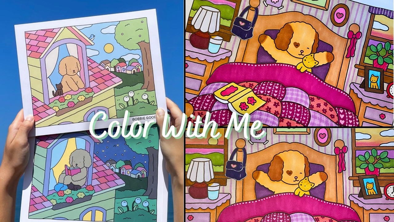 ☀️ Good Morning Color With Me | Bobbie Goods Day and Night Coloring ...