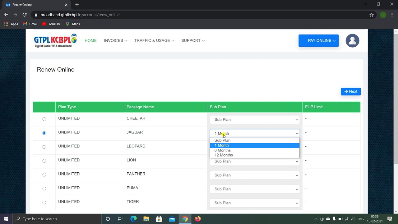 How to Recharge GTPL KCBPL broadband online in bengali - YouTube