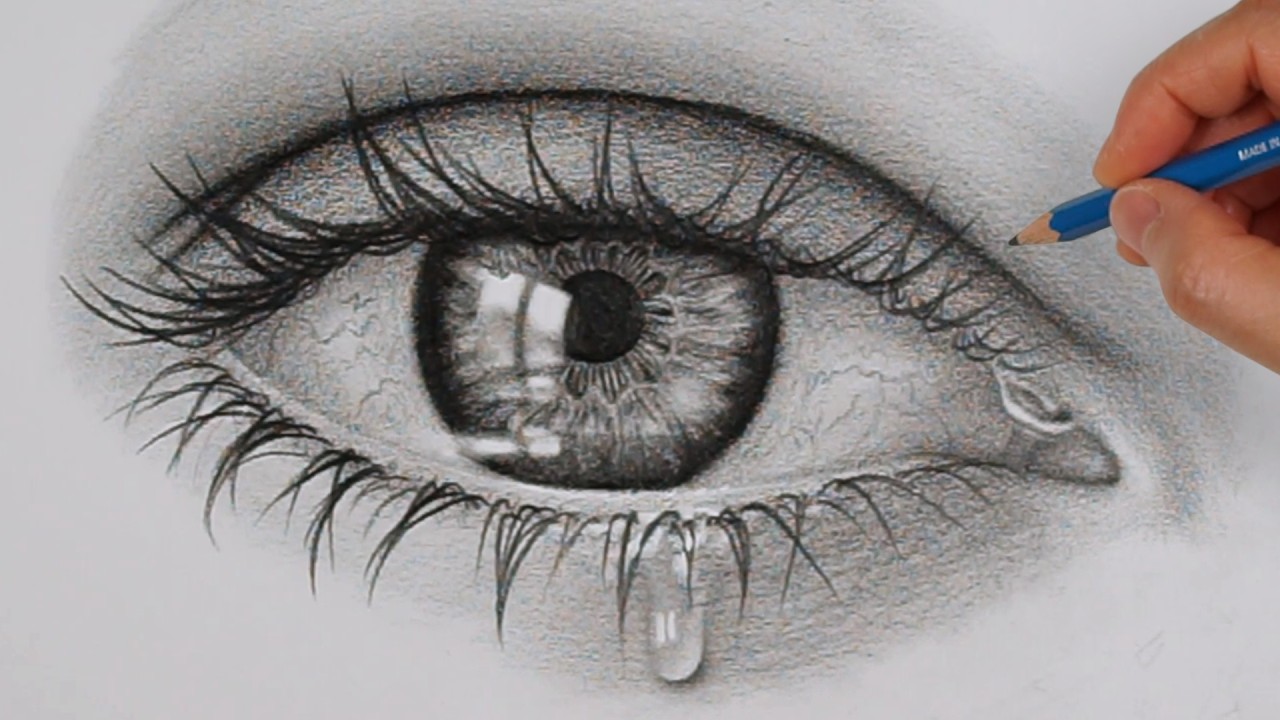 How to Draw a Teary Eye [No Music] - YouTube