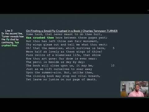 'ON FINDING A SMALL FLY CRUSHED IN A BOOK' ANALYSIS — CHARLES TENNYSON ...