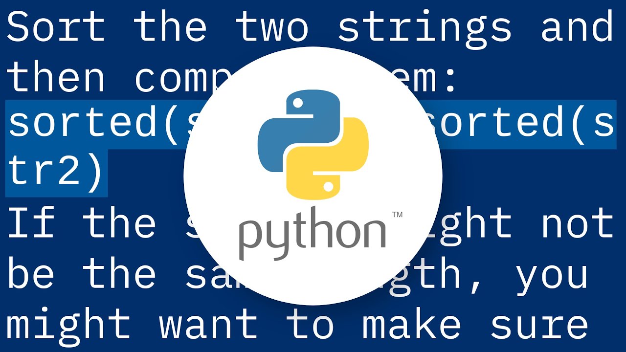 How Can I Check If A String Has The Same Characters Python Youtube