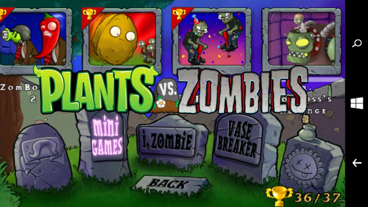 Plants vs. Zombies [Windows Phone] Mini Games - FULL Walkthrough - YouTube