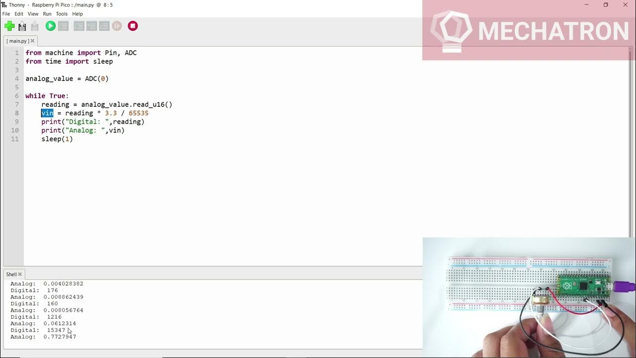Raspberry Pi Pico Tutorial !! Analog Input - Analog to Digital ...