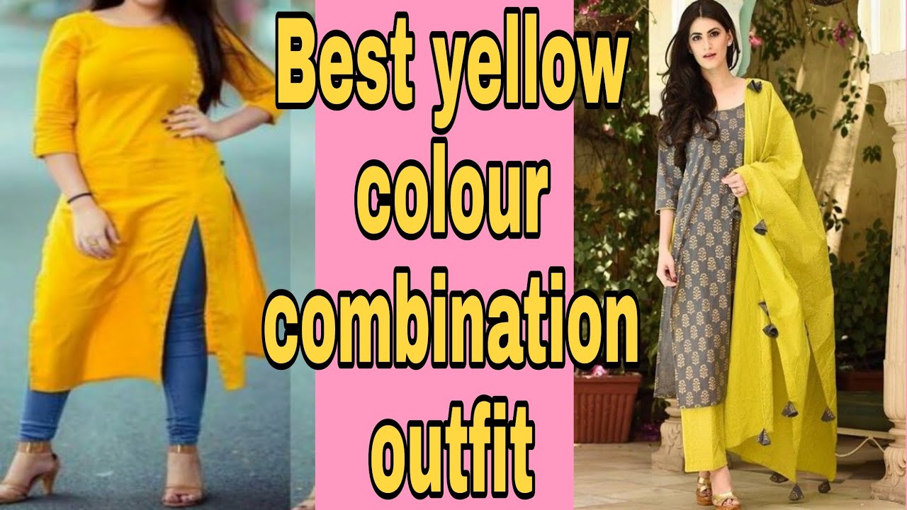 Best yellow colour combination outfit/पीले रंग को अलग कलर के आउटफिट के ...
