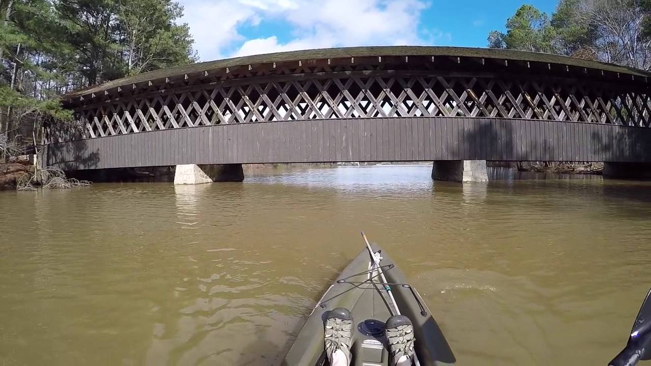 4K Kayak To Covered Bridge Stone Mountain - YouTube