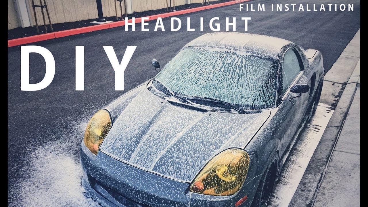 DIY amber headlight film installation MR2 Spyder MR-S - YouTube