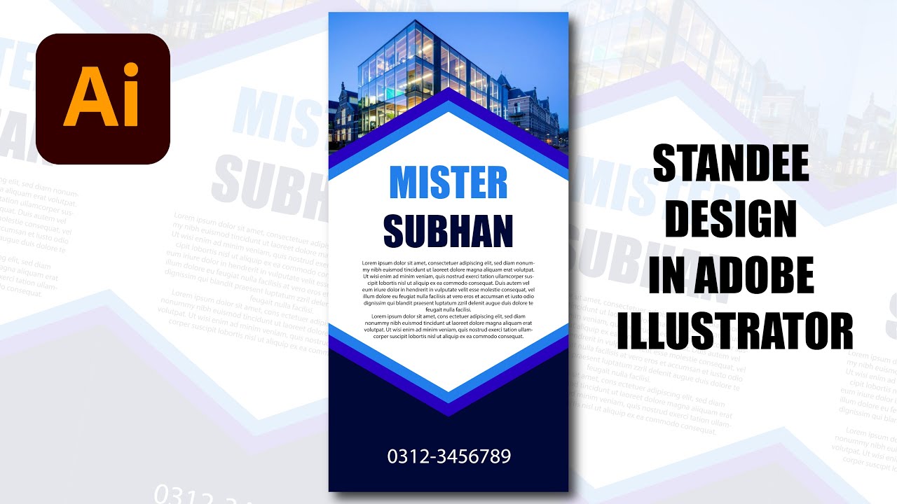 How to design standee in illustrator | Corporate rollup standee Bannar ...