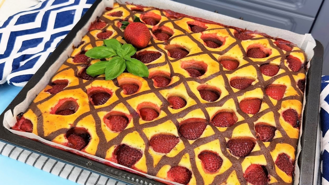 🍓 Prajitura cu capsuni din doar 3 oua si ingrediente simple si ieftine ...