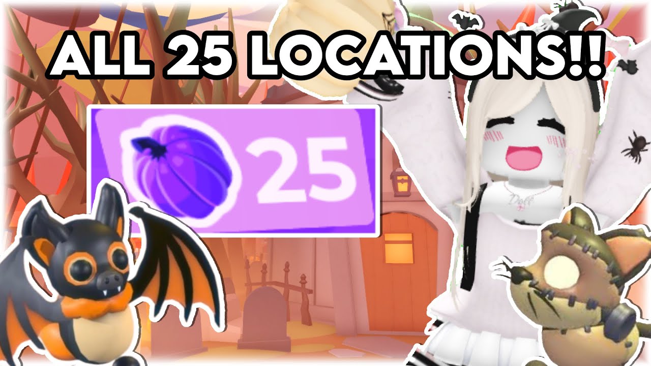 how to find ALL 25 purple pumpkins in adopt me!!🎃roblox adopt me ...
