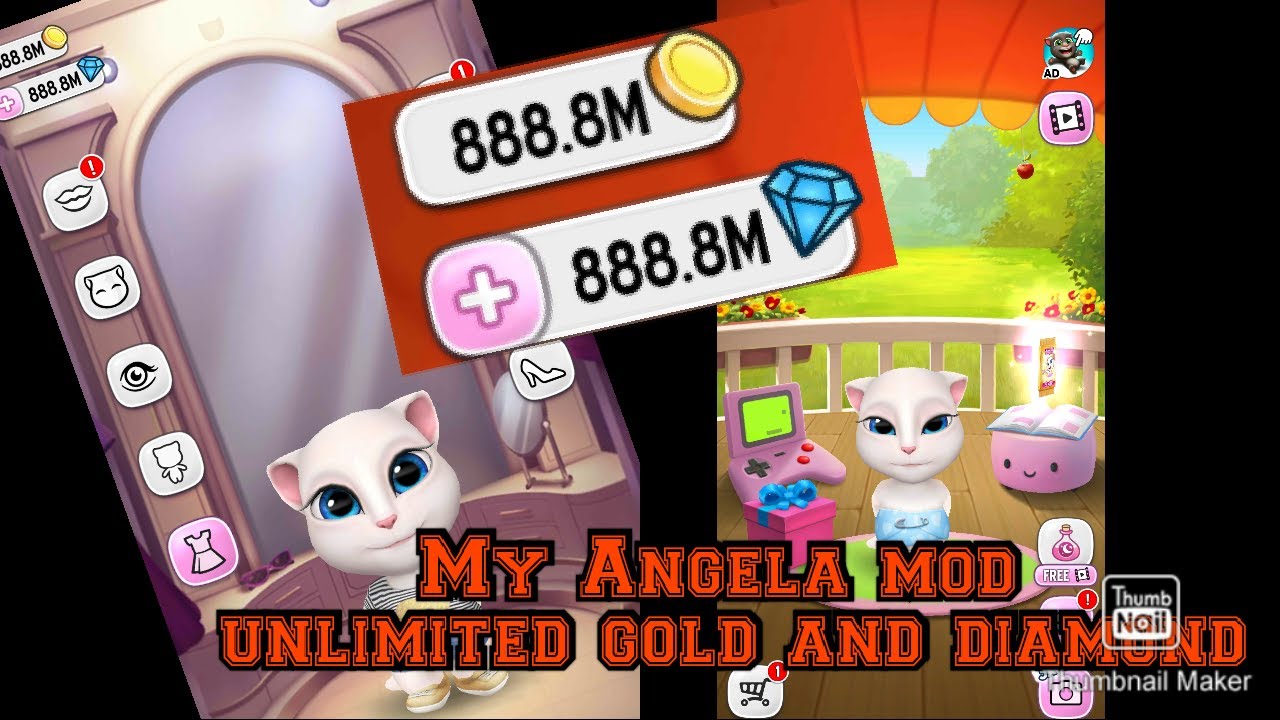 Talking Angela mod (unlimited gold and diamond) - YouTube