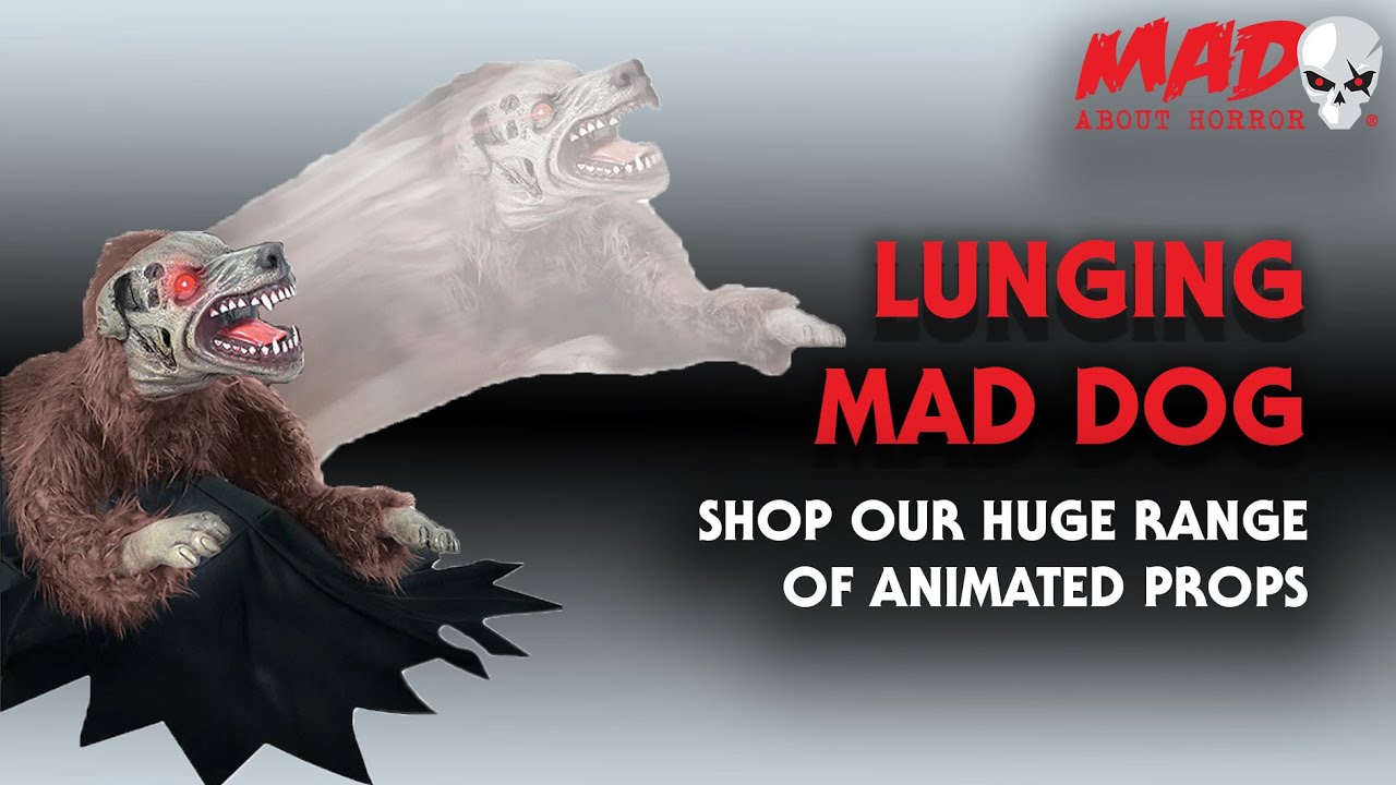 Lunging Mad Dog Animated Prop - YouTube
