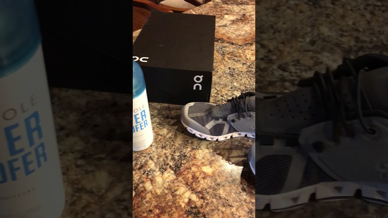 On Cloud Shoe Review/Spray with Sofsole Water Proofer Protectant - YouTube
