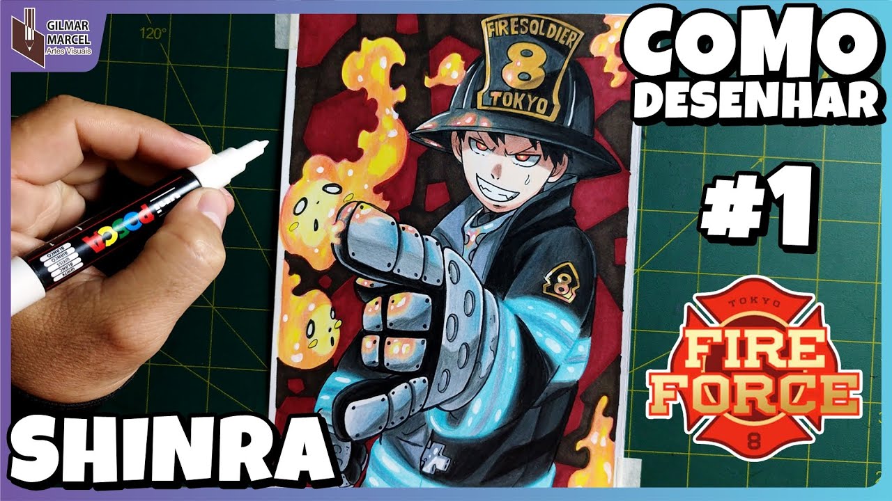 Como desenhar o Shinra de Fire Force passo a passo completo -1 - YouTube