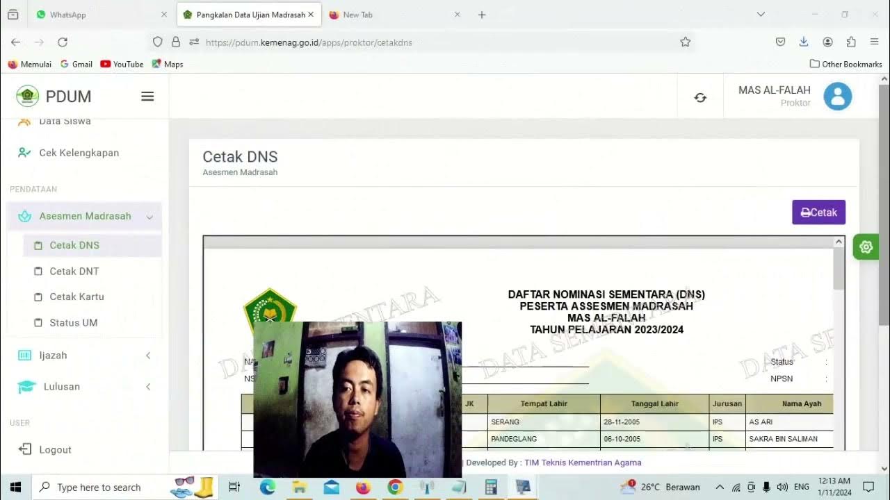 CARA CETAK DNS,DNT DAN SIMPAN KE PDF DI PDUM TAHUN 2023 2024 - YouTube