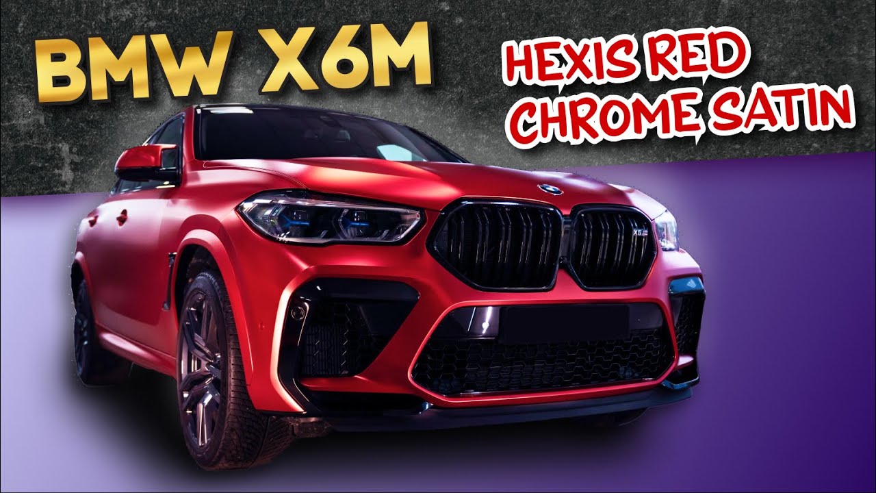 BMW X6M Red Chrome Satin Hexis. Полная оклейка кузова | студия оклейки ...