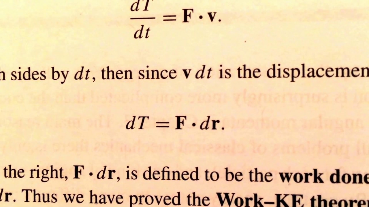 Taylor's Classical Mechanics, Sec. 4.1 - Kinetic Energy and Work - YouTube
