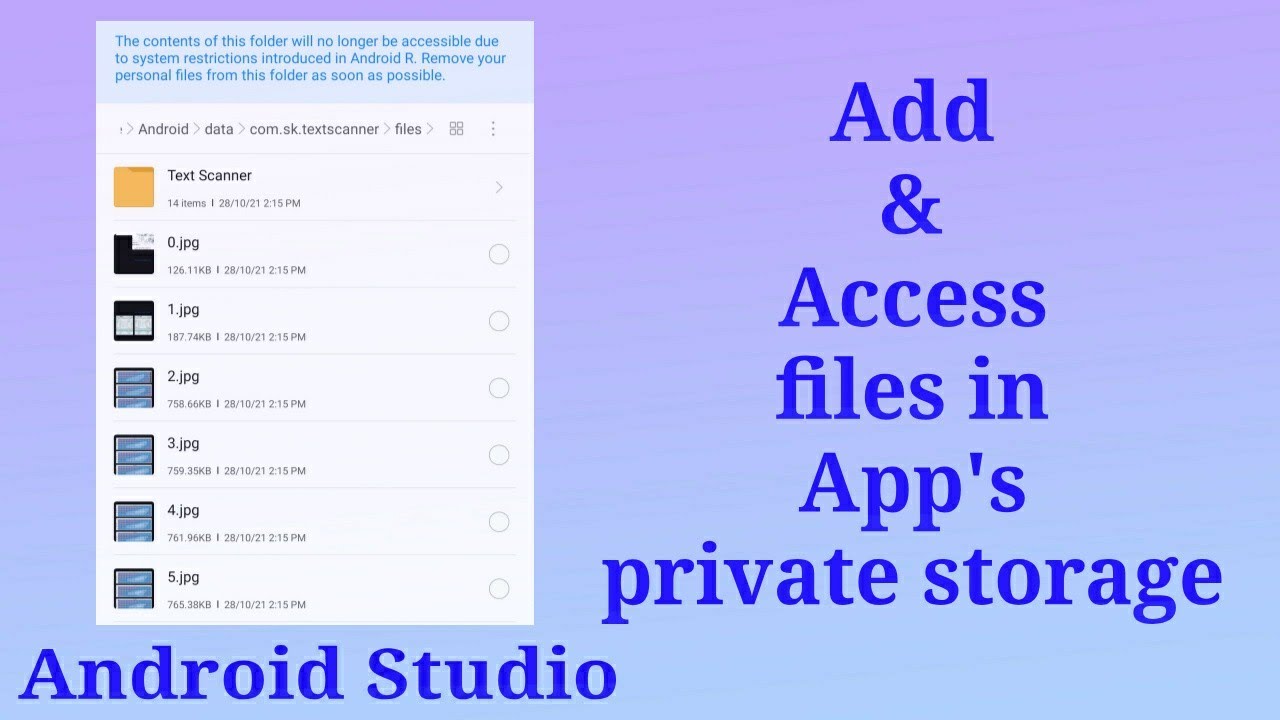 Add and access files in private app storage - YouTube