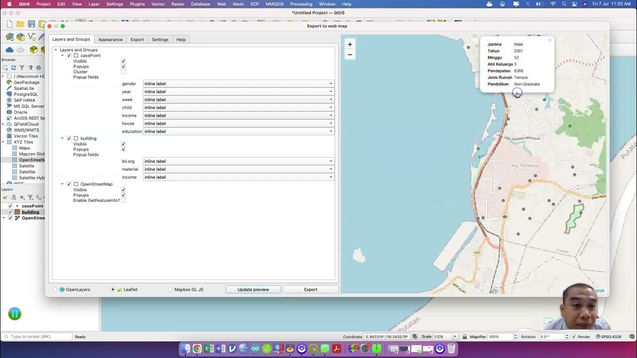 T6/13 How to published the web map using qgis2web for visualization dashboard in GitHub (Malay ...