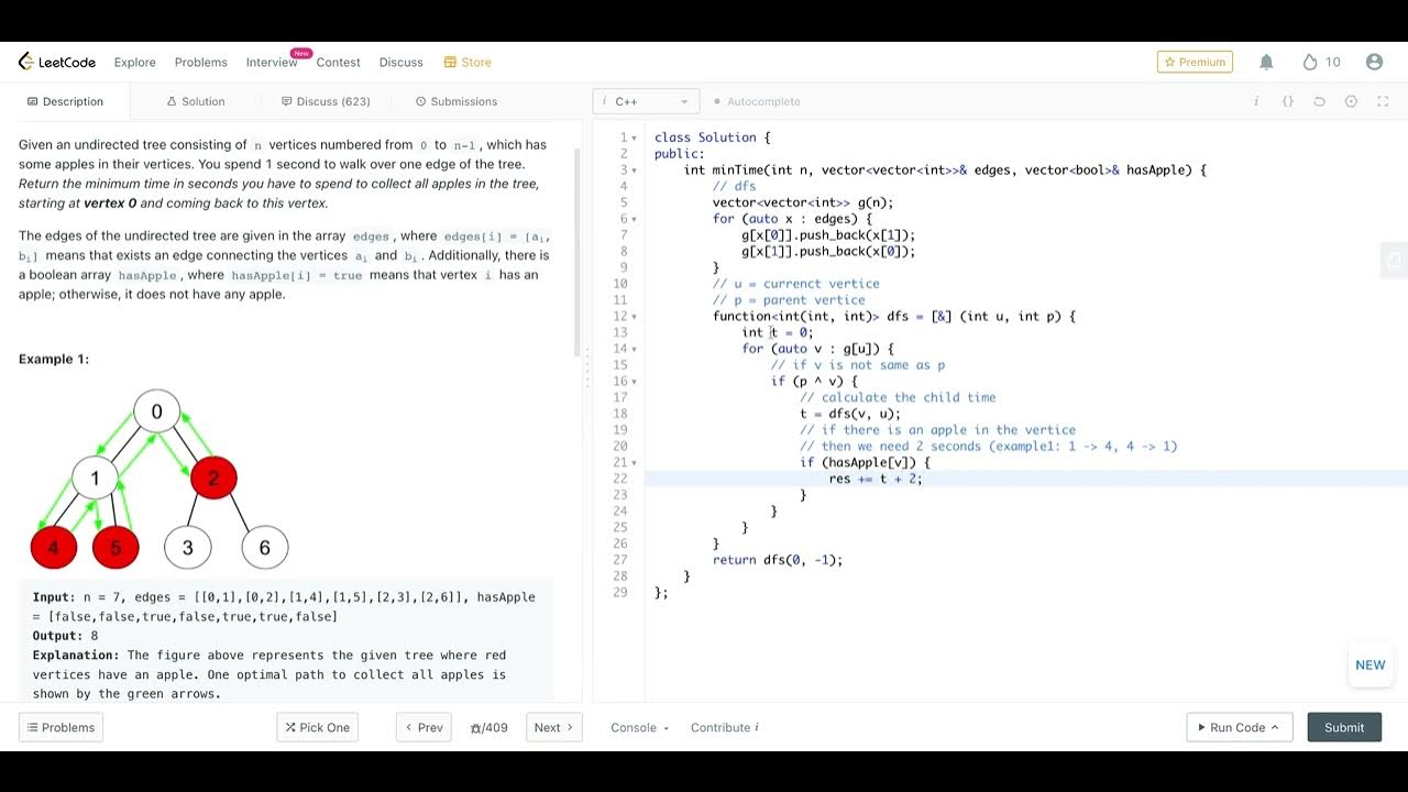 Leetcode January Daily Day 11 1443 Minimum Time To Collect All Apples In A Tree Youtube