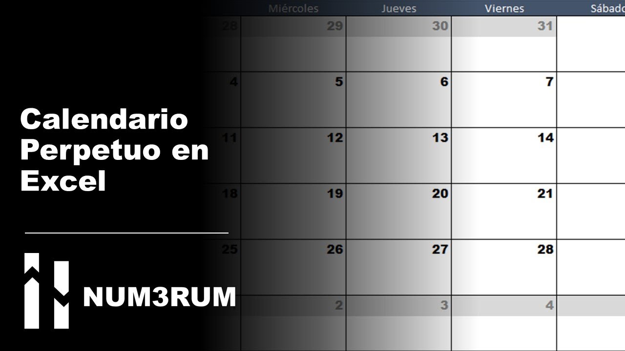 Cómo hacer un calendario perpetuo en Excel - YouTube