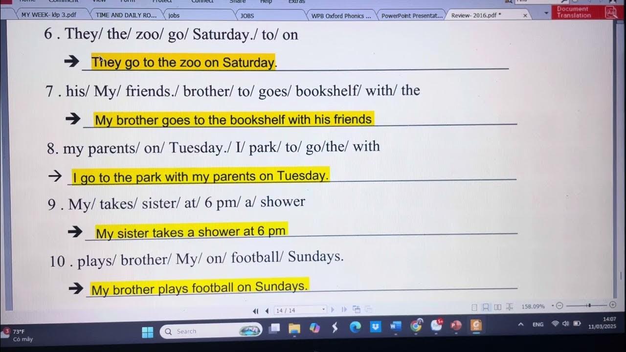 Review “My week” and “ Daily routines” - YouTube