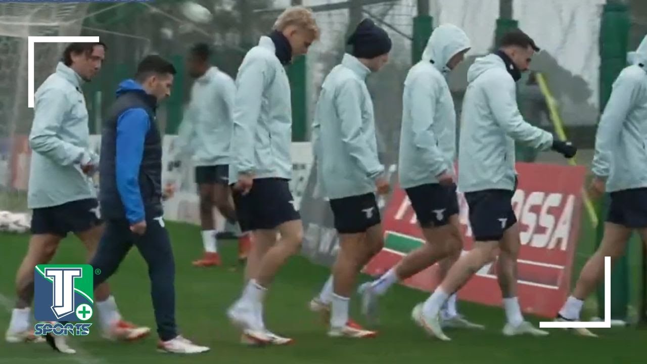 Lazio players LOCK IN during training session to FACE Viktoria Plzeň - YouTube