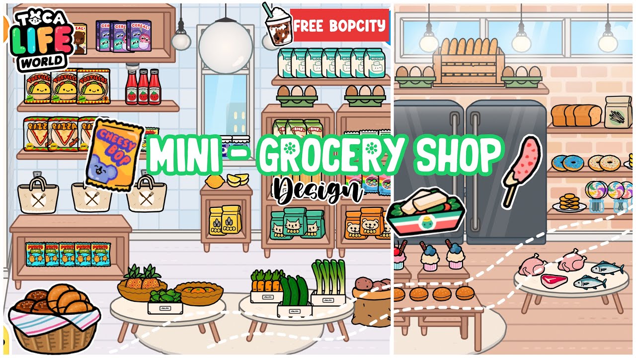 🛒🥕Free Mini - Grocery Shop Design in Tocalife | toca Boca house ideas ...