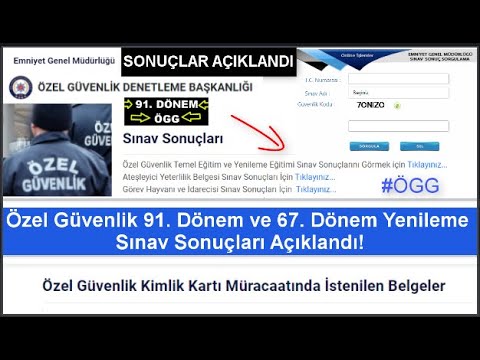 Özel Güvenlik 91. Dönem ve 67. Yenime Sınav Sonuçları Açıklandı, Yaka Kartı İçin İstenilen Belgeler