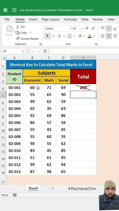 Shortcut Key For Sum In Excel Exceltech Youtubeshorts Shorts Shortvideo Excel