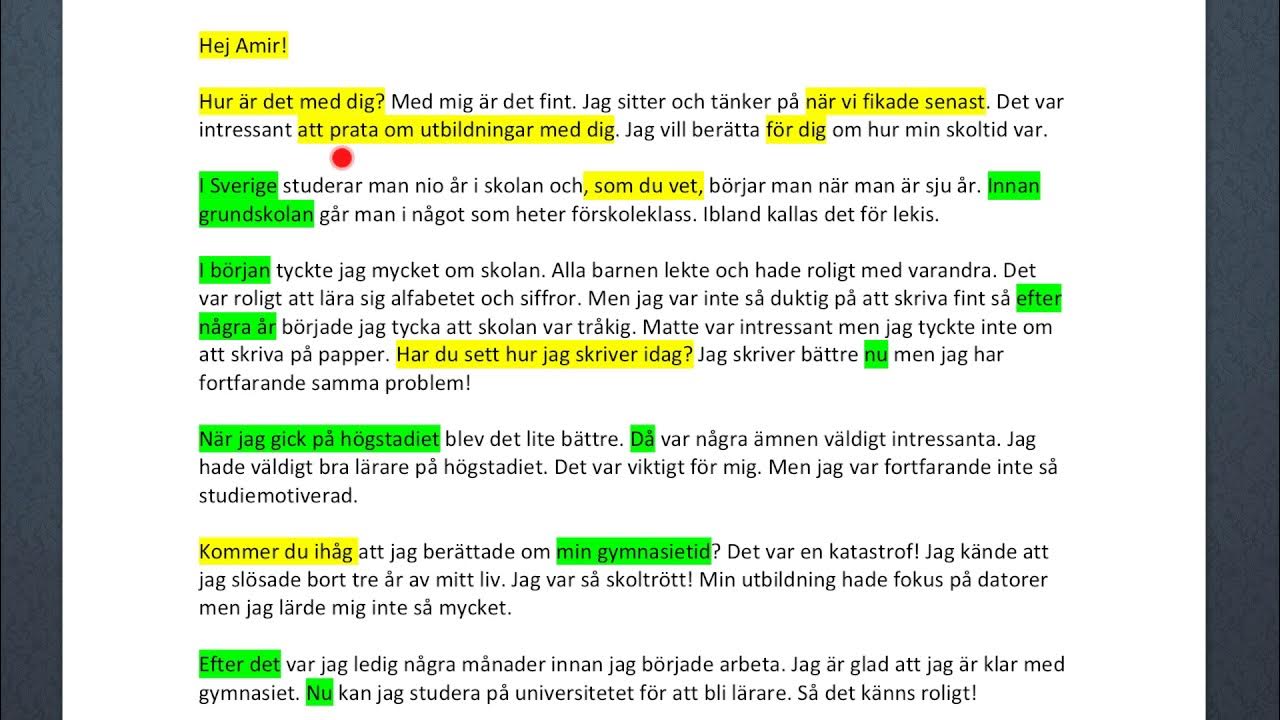 Skriva på SFI: Brev om din skoltid - YouTube