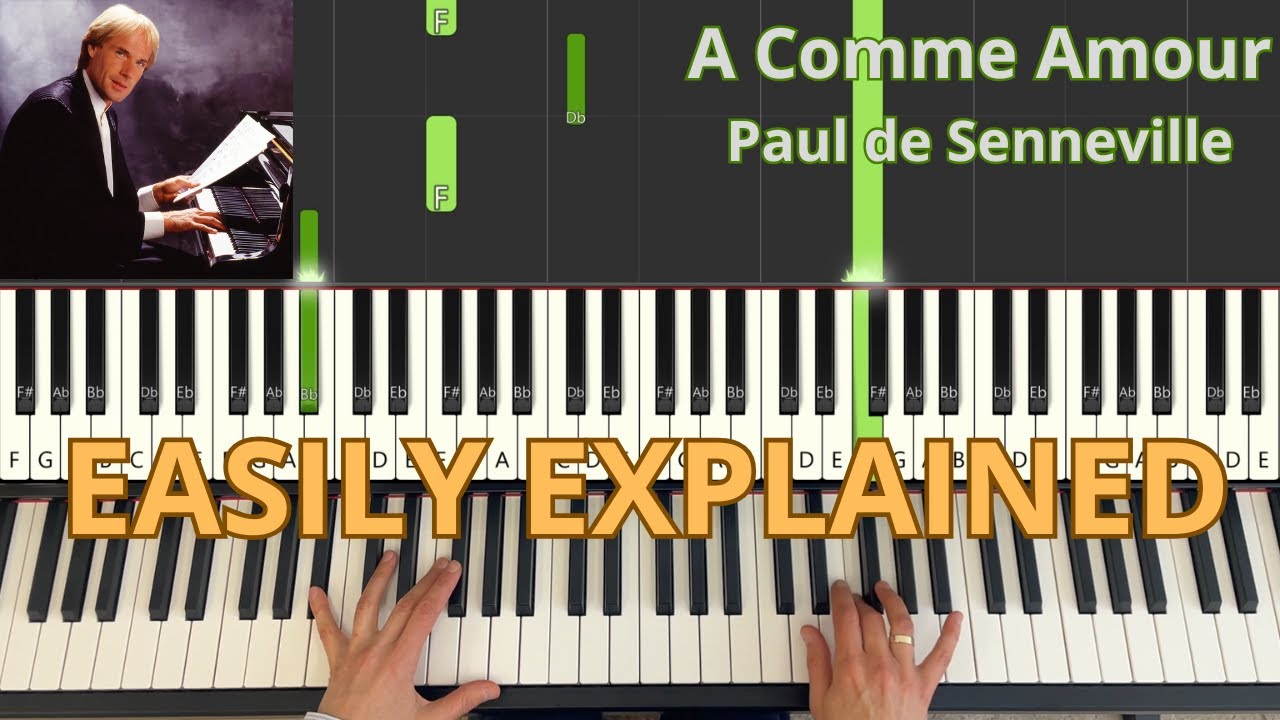 "A Comme Amour" - Paul de Senneville - easy piano tutorial with ...