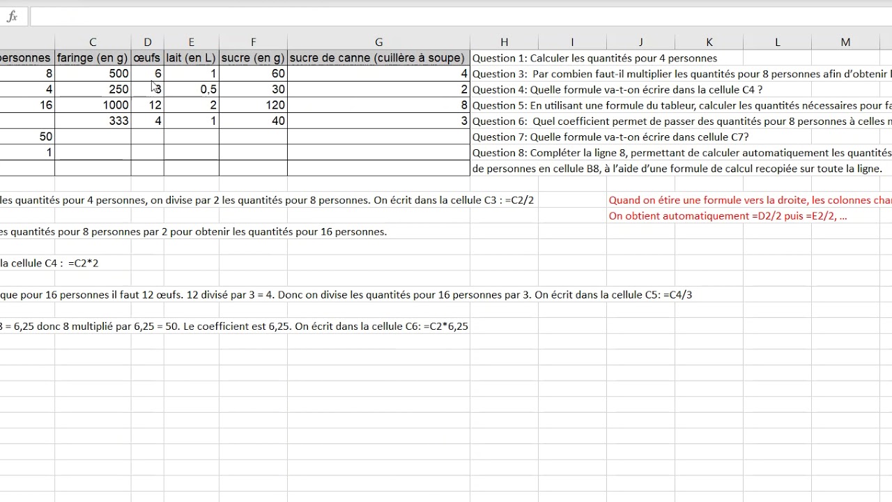 TP tableur et proportionnalité Correction - YouTube