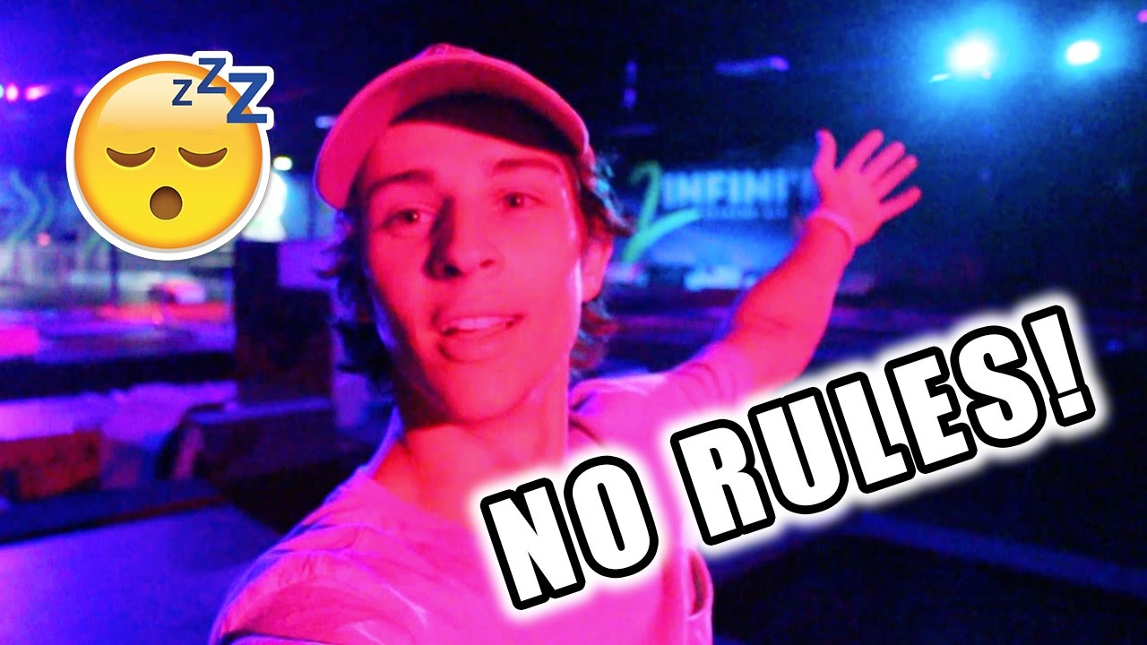 BEST OVERNIGHT CHALLENGE AT TRAMPOLINE PARK! *SNEAKING IN* - YouTube