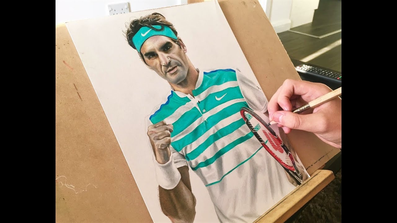 Drawing Roger Federer - YouTube