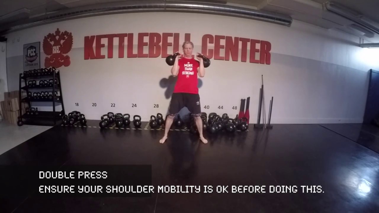Kettlebell Double press - How to press strictly - YouTube