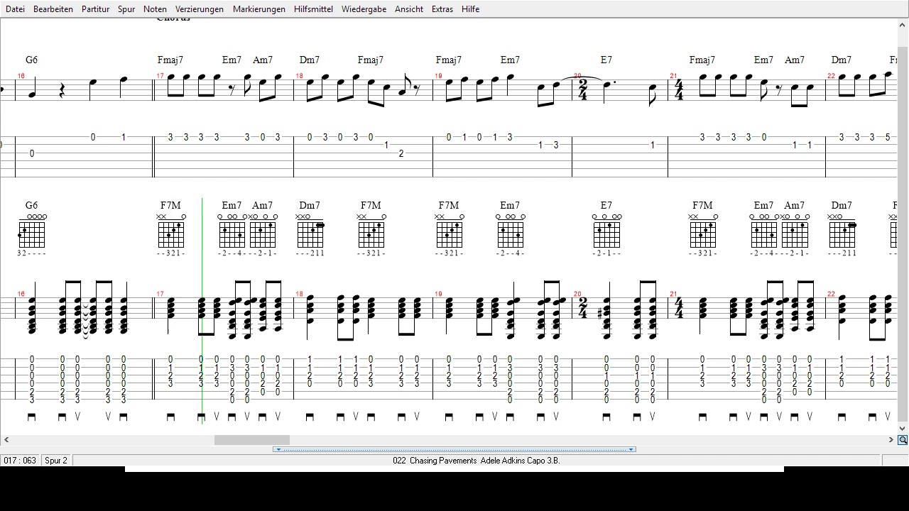 Adele Adkins - Chasing Pavements - Tabs - YouTube