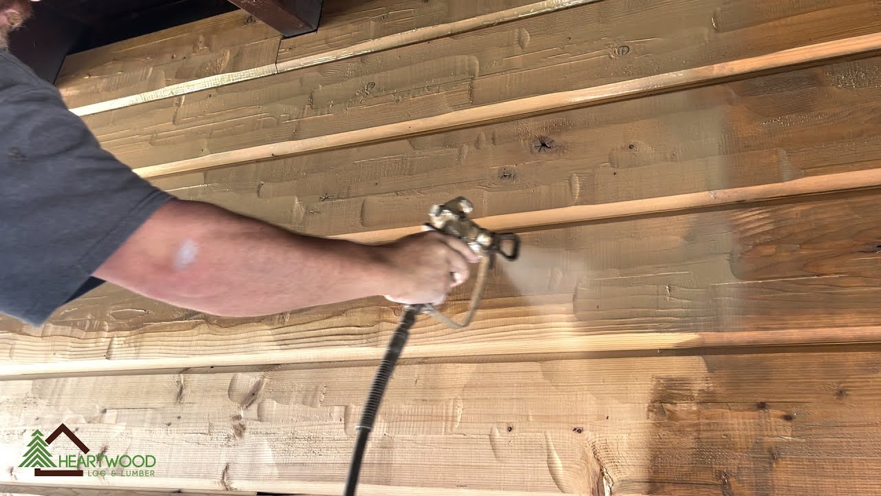 Staining with Sashco Capture Log Stain - YouTube