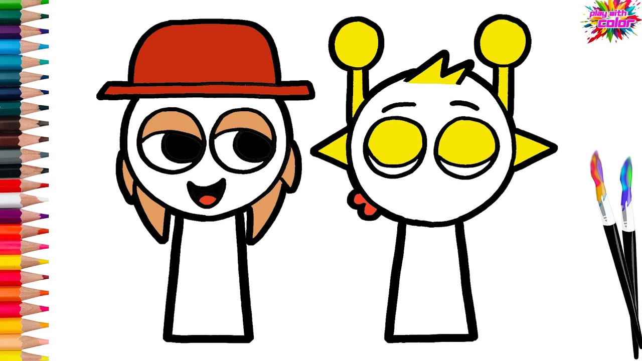 How to draw and color a Cute Simon From Sprunki | Easy tutorial - YouTube